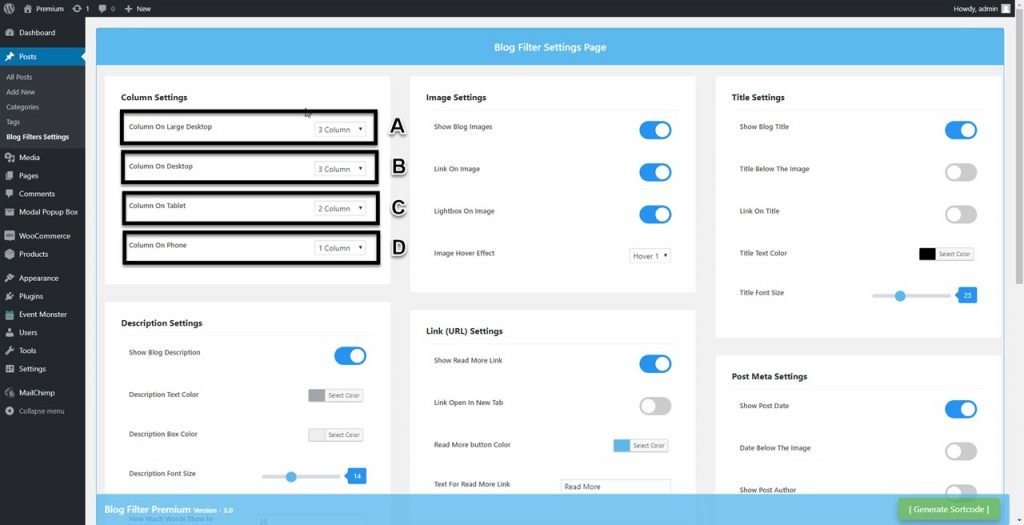 Help and Documentation for Blog Filter Premium WordPress Plugin